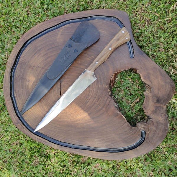 Faca Gaúcha para Churrasco Artesanal 8" em Aço Carbono 5160 Cabo DAvila ...