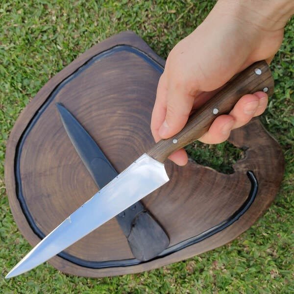 Faca Gaúcha para Churrasco Artesanal 8" em Aço Carbono 5160 Cabo DAvila ...
