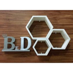 Trio de Nichos Hexagonal pmg | MadeiraMadeira