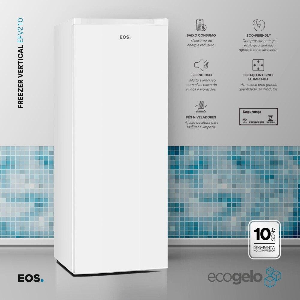 Freezer Vertical Eos 172 Litros Ecogelo Efv210 110v | MadeiraMadeira