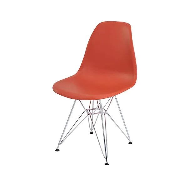 Cadeira Dkr 1102 Pé Cromado Laranja Telha | MadeiraMadeira