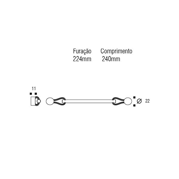 PUXADOR ORIENTE 224MM VECCHIO COBRE COURO MARROM | MadeiraMadeira