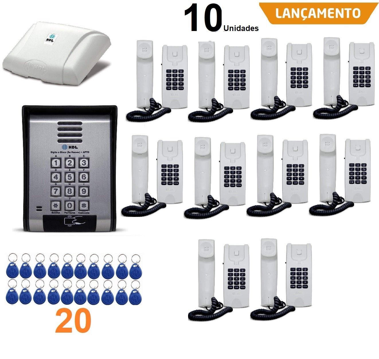 Kit Interfonia Completo HDl 10 Terminal, Porteiro Eletrônico com ...