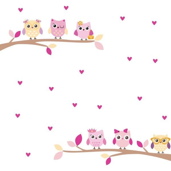 Adesivo de Parede Infantil Corujinhas no Galho | MadeiraMadeira