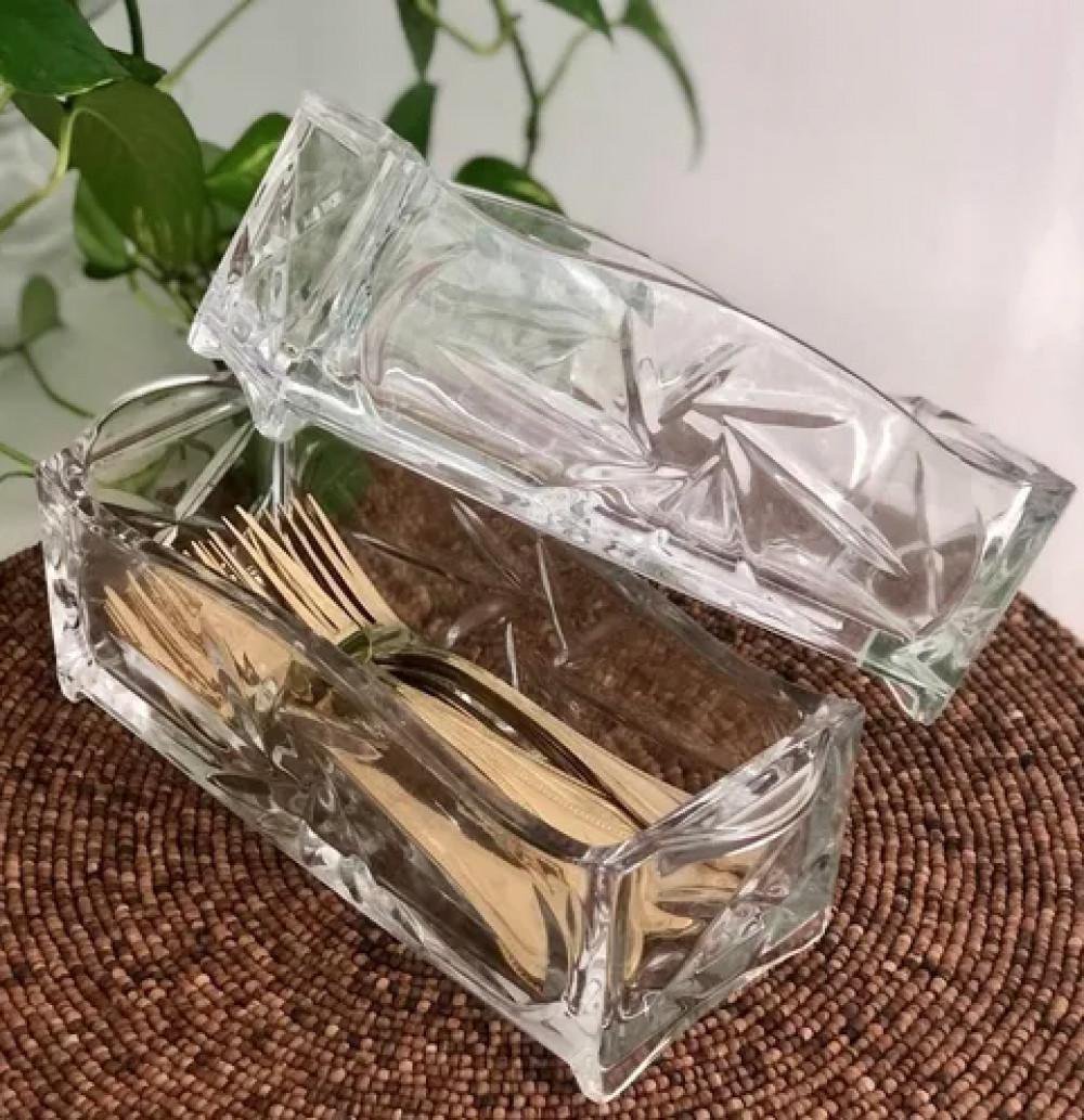 Porta Talher Multiuso De Cristal Prima 24,5X9X7,5Cm - Lyor | MadeiraMadeira