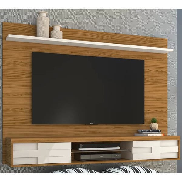 Painel Bancada Suspensa para TV até 60 Polegadas Cecilia Naturale Off ...