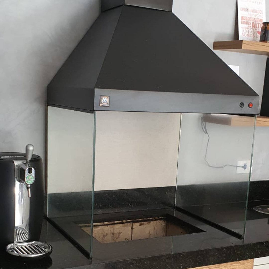 Kit Churrasqueira Gourmet Makeer Coifa Duto Aço C. 0761 P | MadeiraMadeira