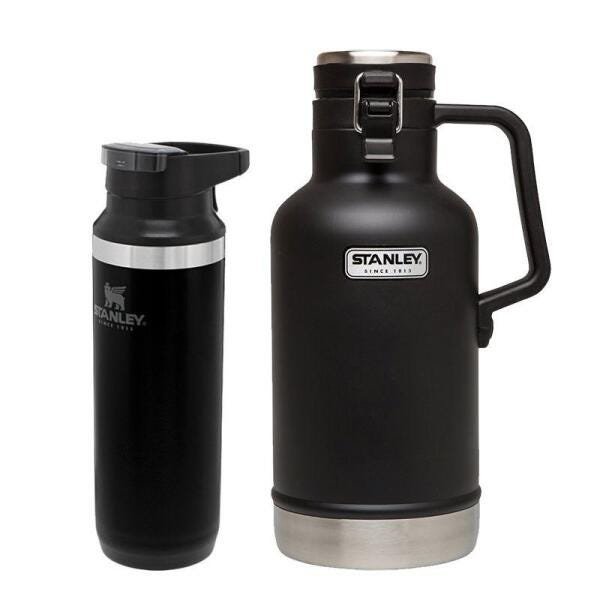 Combo Switchback 473ml + Growler Térmico 1,9 Stanley Preto | MadeiraMadeira