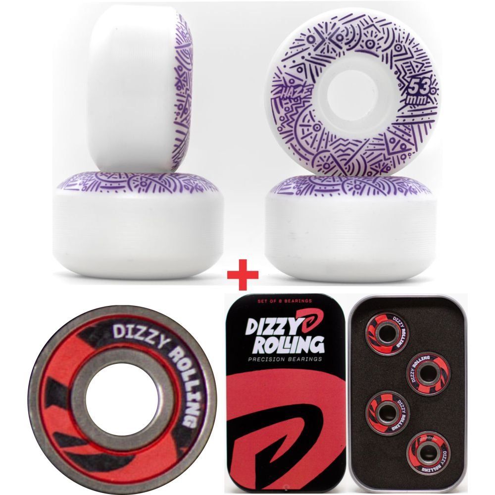Roda Chaze 53mm 101A Doble + Rolamento Dizzy Rolling | MadeiraMadeira