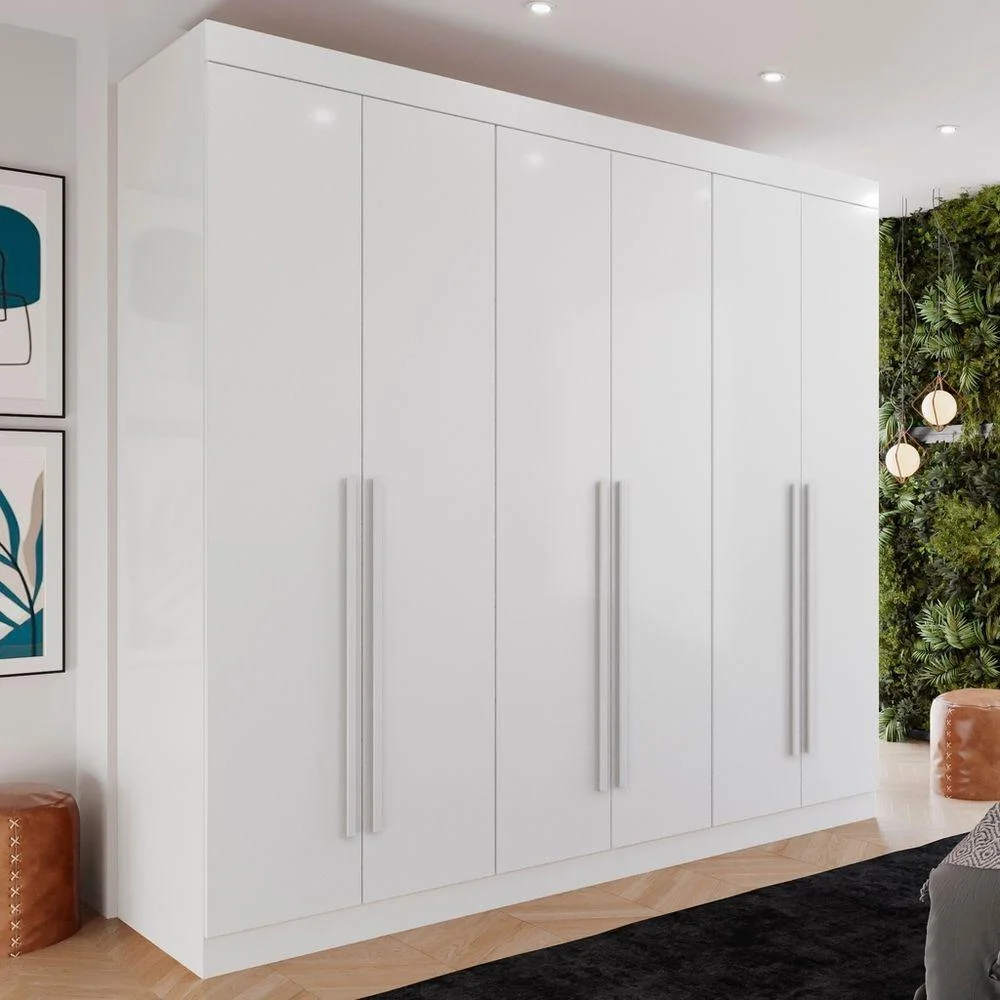 Guarda-roupa Casal 100% Mdf 6 Portas 4 Gavetas Grécia - Mais Móveis Cor ...