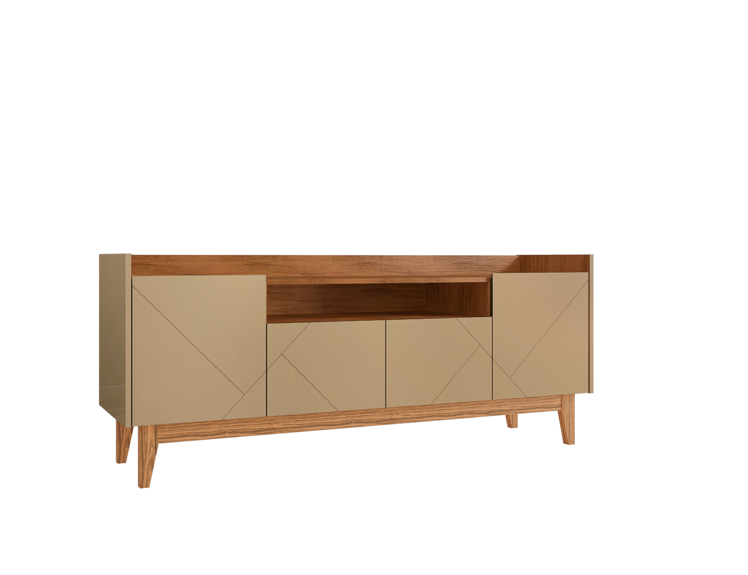 Rack para TV Até 60 Polegadas Adria 4 Portas Champagne/Cedro - Casa D ...