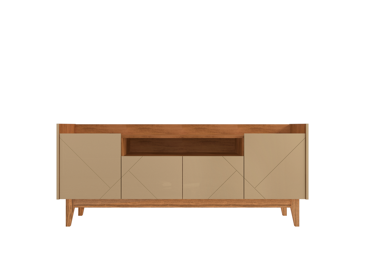 Rack para TV Até 60 Polegadas Adria 4 Portas Champagne/Cedro - Casa D ...