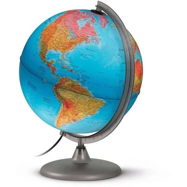 Globo Terrestre iluminado Orion 30cm Político físico PT-BR | MadeiraMadeira