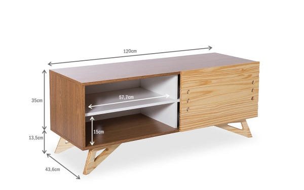 Rack para TV Moderno Freddie 120cm Freijó Porta Correr Madeira Taeda ...