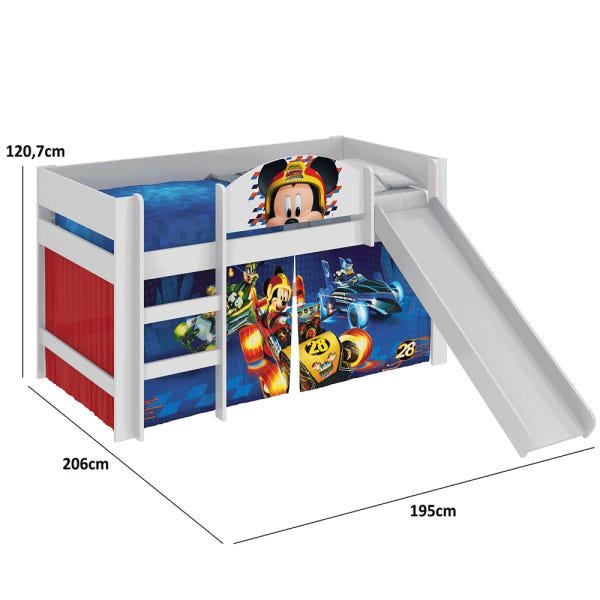 Cama Infantil Escorregador Mickey Disney Vermelha Pura Magia ...