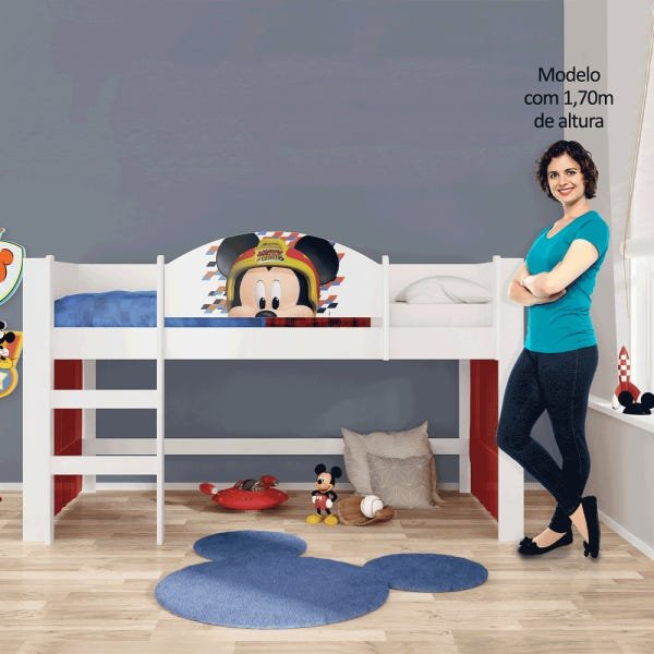 Cama Infantil Escorregador Mickey Disney Vermelha Pura Magia ...