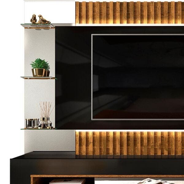 Home Moderno para TV 60 Polegadas Ripado com LED 100% MDF Solare | DJ ...