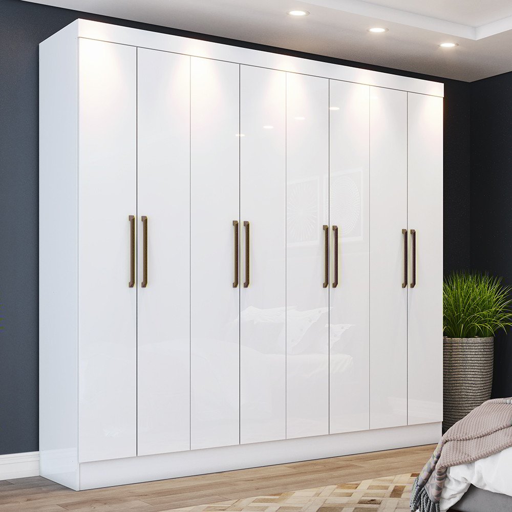 Guarda Roupa Casal 8 Portas 4 Gavetas Paris Casa 812 | MadeiraMadeira