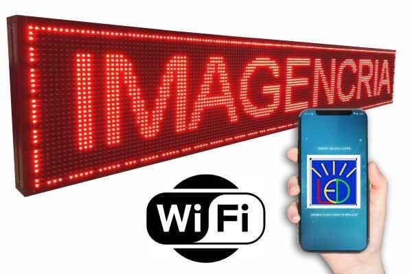 Painel de Led Letreiro Luminoso Digital 200x40cm wifi | MadeiraMadeira