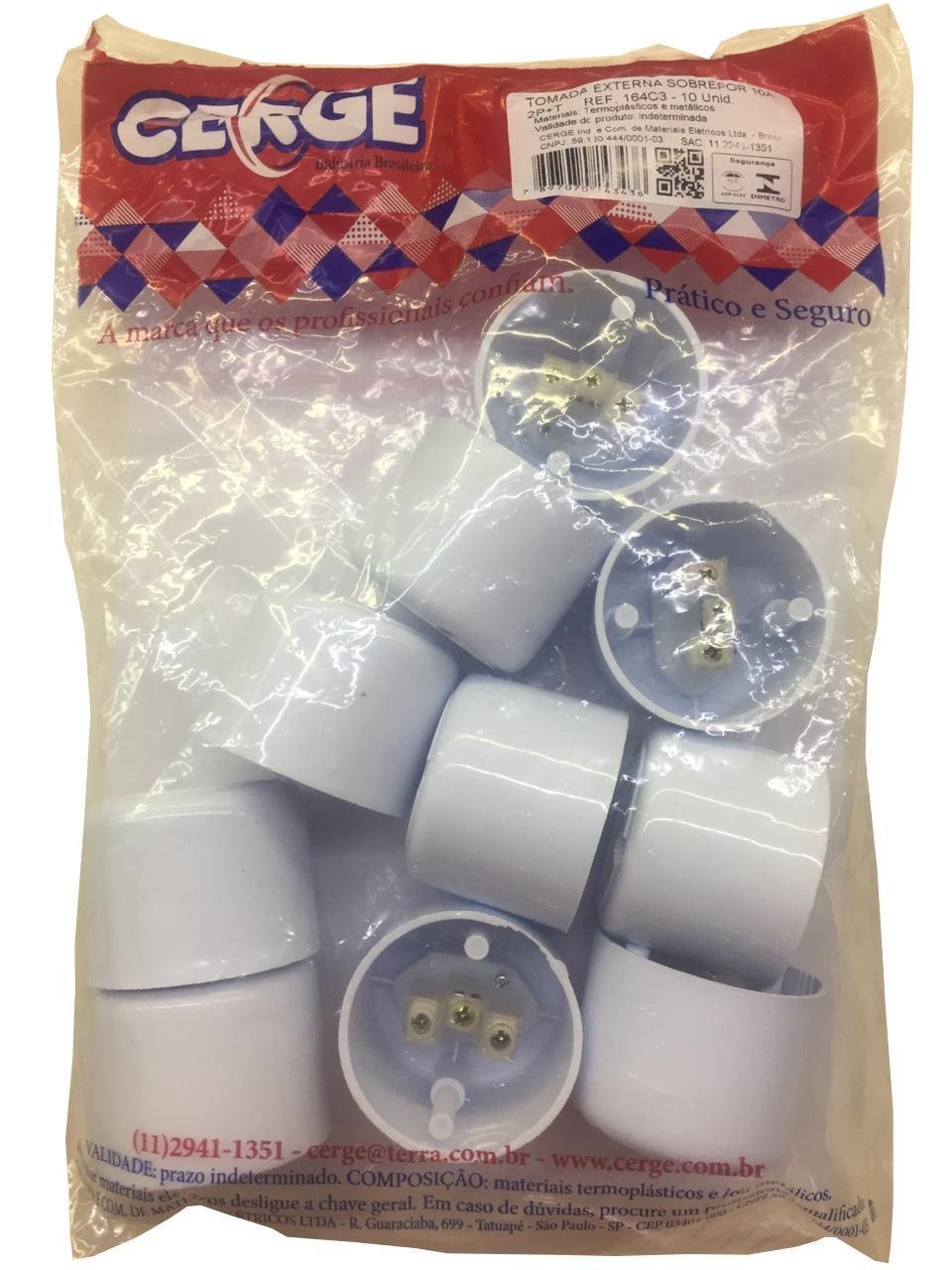 Tomada Externa Simples Sobrepor - 10 Unidades | MadeiraMadeira