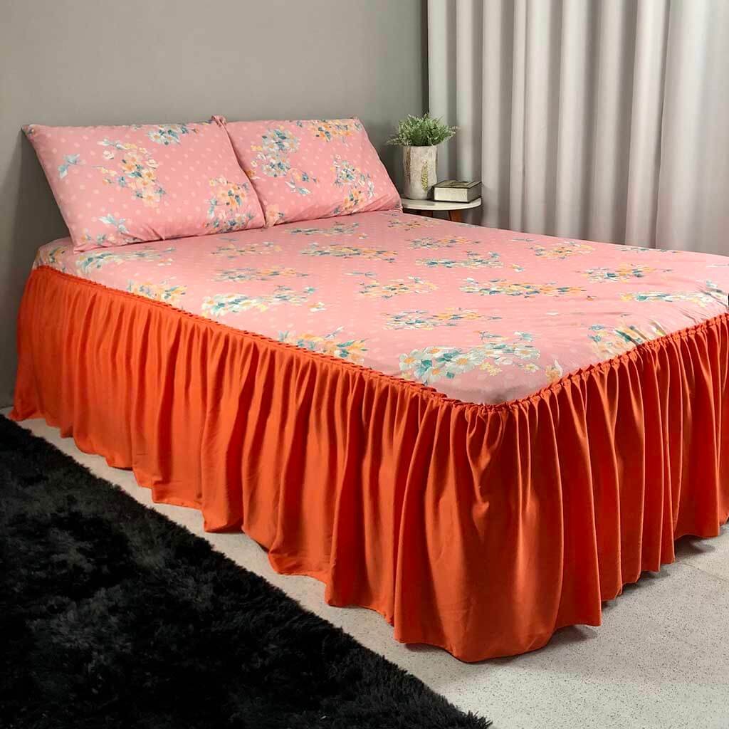 Lençol Colcha Queen Malha com Babado Garoa | MadeiraMadeira