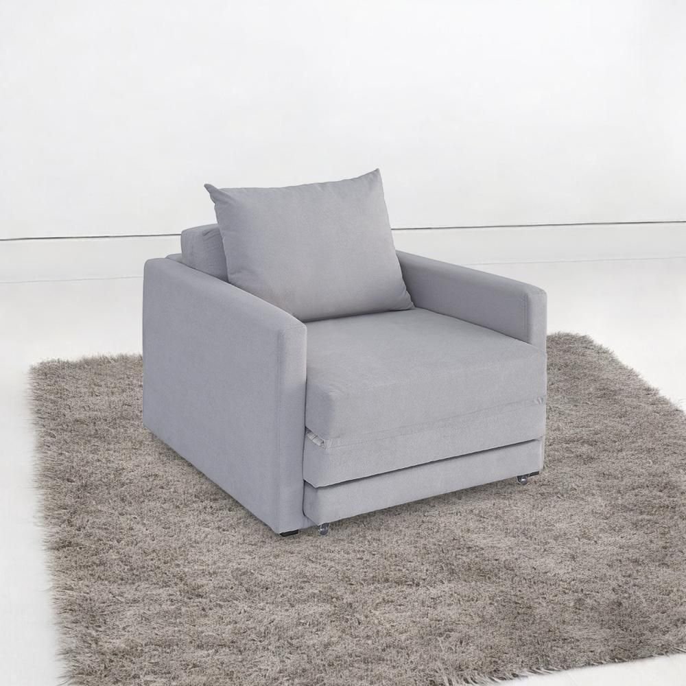 Poltrona Sofá Cama Solteiro 85cm Trento Cinza Estofama | MadeiraMadeira