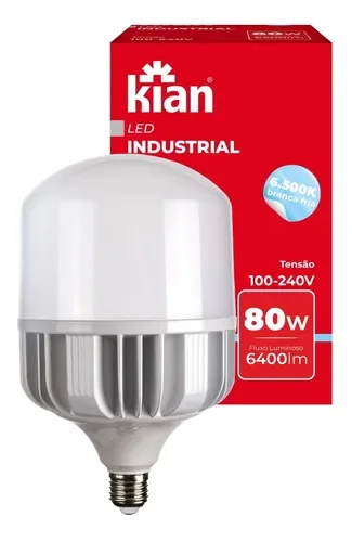 Lâmpada Led 80w Bulbo E27 6500k Branco Frio Kian | MadeiraMadeira