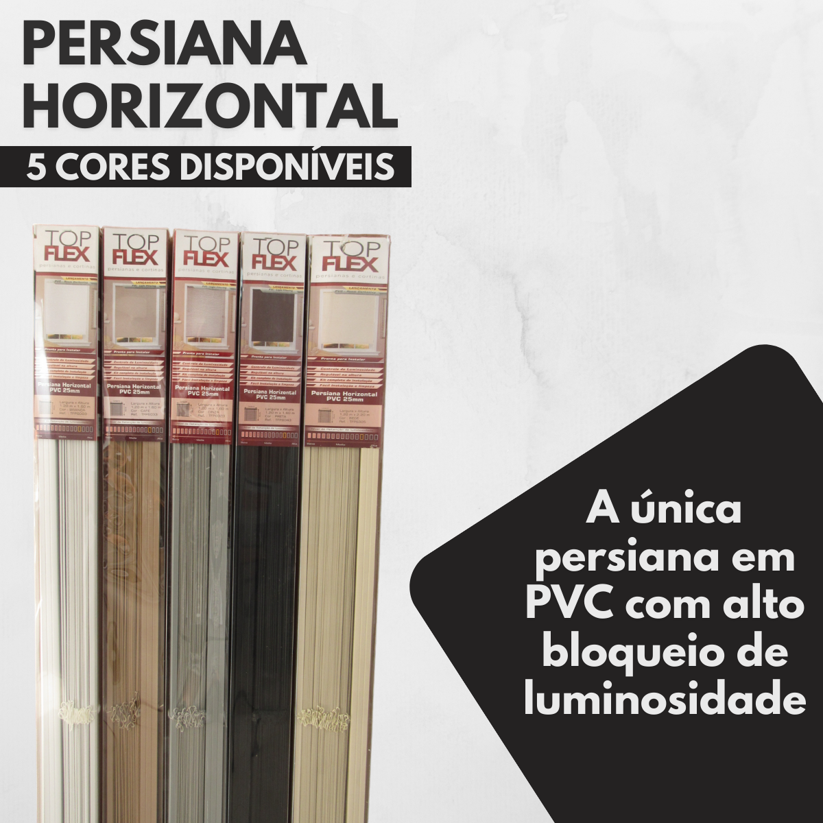Persiana Horizontal Pvc 25mm Block 160larg X 160alt Cinza | MadeiraMadeira