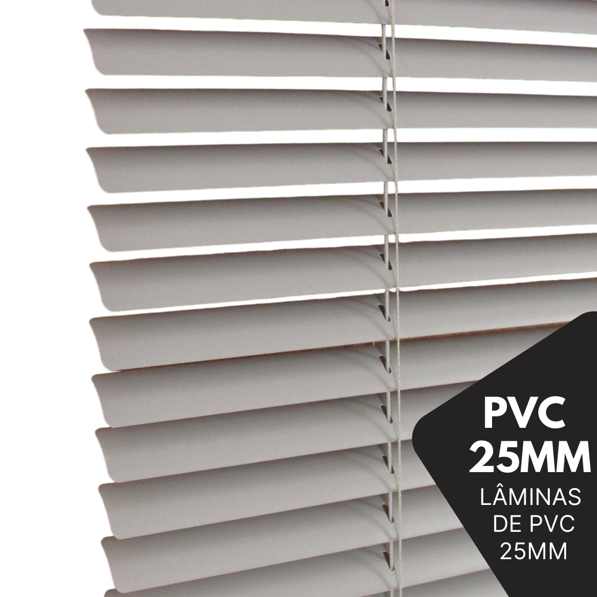 Persiana Horizontal Pvc 25mm Block 160larg X 160alt Cinza | MadeiraMadeira