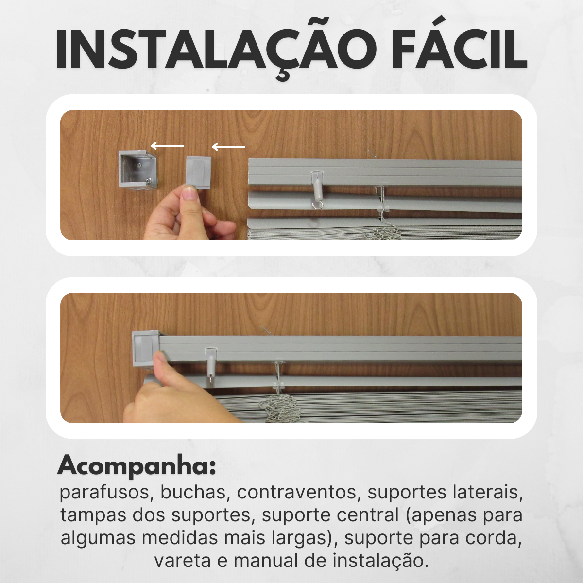 Persiana Horizontal Pvc 25mm Block 160larg X 160alt Cinza | MadeiraMadeira
