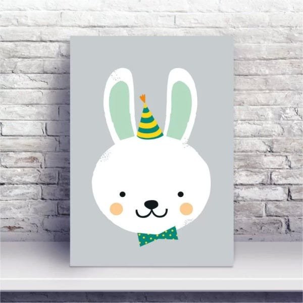 Placa MDF coelho de gravata borboleta | MadeiraMadeira