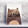Placa MDF urso de bigode | MadeiraMadeira