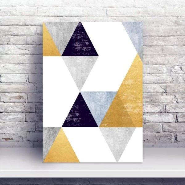 Placa MDF arte triangular estilo mosaico | MadeiraMadeira