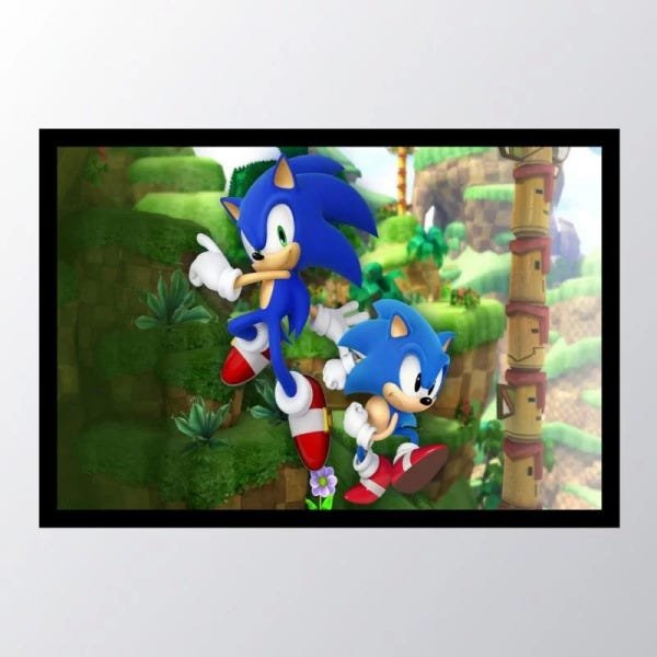 Quadro com moldura Sonic Generations | MadeiraMadeira
