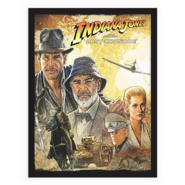 Filme Retrô Indiana Jones Vintage Quadro | MadeiraMadeira