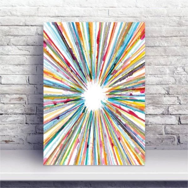 Placa MDF arte colorida em aquarela | MadeiraMadeira