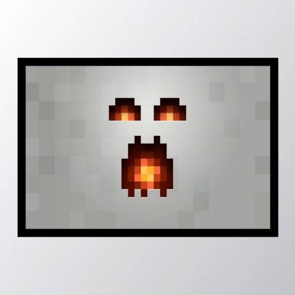 Quadro com moldura Minecraft Ghost Nether | MadeiraMadeira