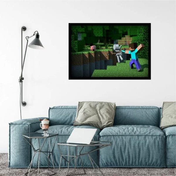 Quadro com moldura Minecraft Mojang_002 | MadeiraMadeira