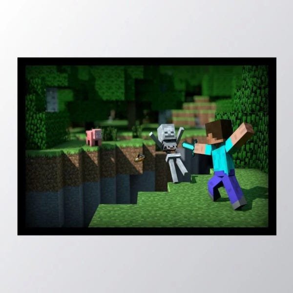 Quadro com moldura Minecraft Mojang_002 | MadeiraMadeira