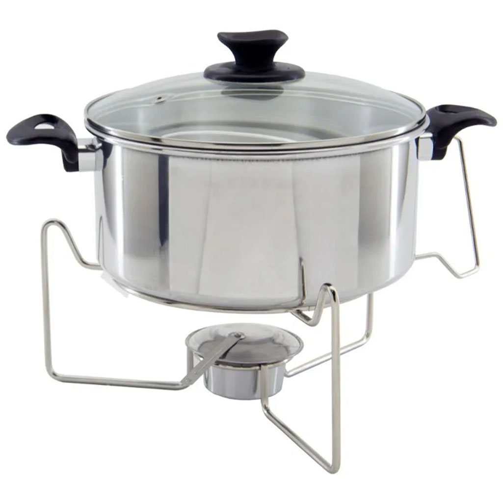 Conjunto 4 Rechaud Fundo Polido Em Alumínio Para Buffet Com Suporte ...