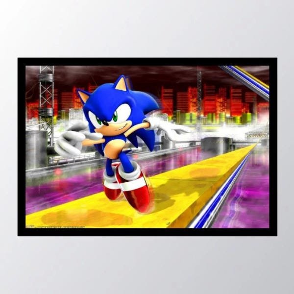 Quadro com moldura Sonic The Hedgehog | MadeiraMadeira