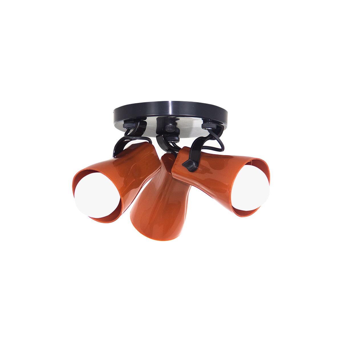 Spot Sobrepor Triplo 3 Alpha Direcionável E27 Preto C Cobre ...