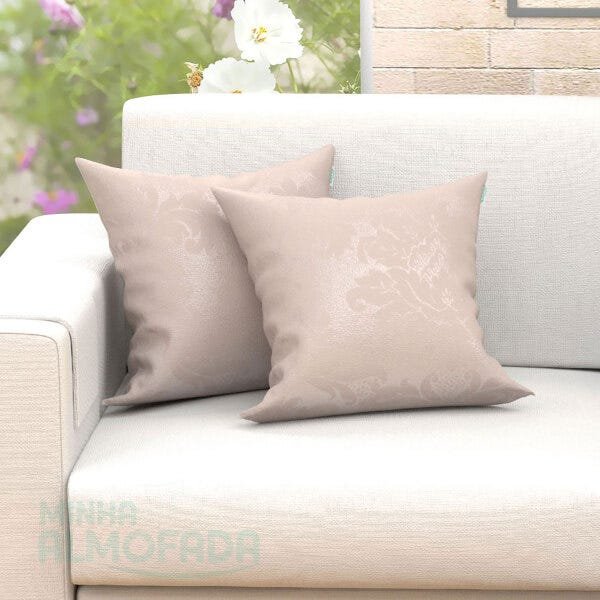 Kit Almofadas Decorativas Para Sala Bege Jacquard 45cm x 45cm 4 ...