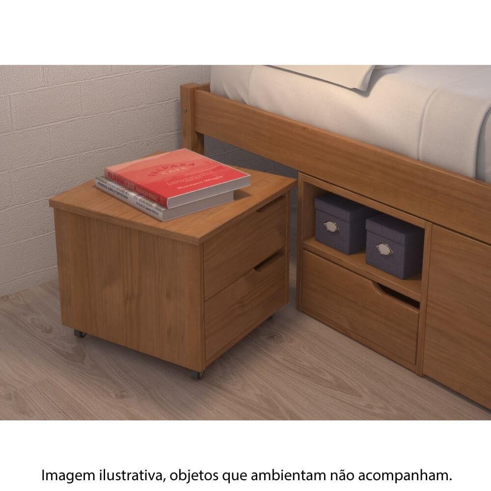 Cama de Solteiro Multifuncional Connecticut - Amêndoa | MadeiraMadeira
