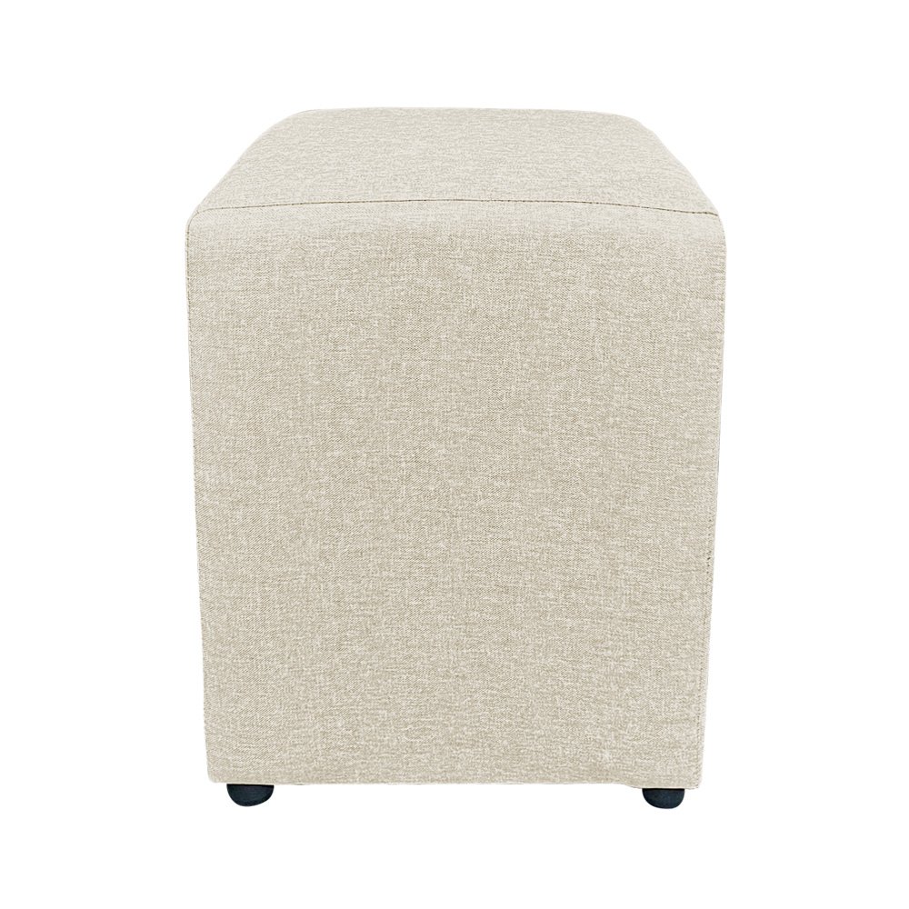 Puff Quadrado Decorativo Laila em Linho Cru | MadeiraMadeira