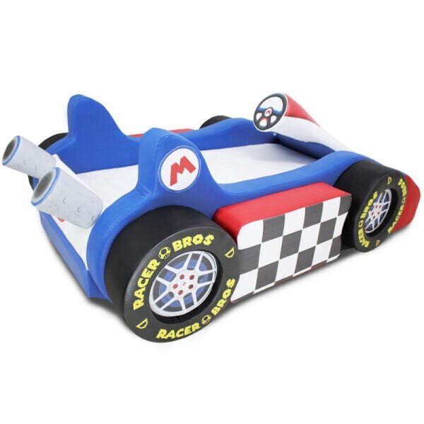 Mini Cama Super Kart com Rodas Embutidas - Cor Azul | MadeiraMadeira