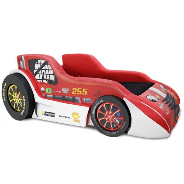 Cama Infantil Tractor com Rodas Embutidas - Cor Vermelha | MadeiraMadeira