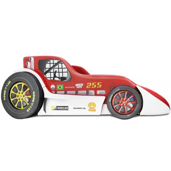 Cama Infantil Tractor com Rodas Embutidas - Cor Vermelha | MadeiraMadeira