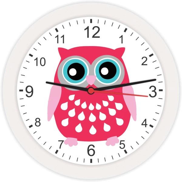 Relógio de Parede Redondo Bco Corujinha Rs 21.7c Unidade Bells ...