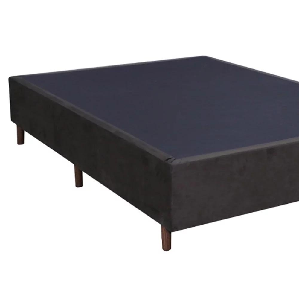 Base Para Cama Box Casal 138cm Suede Liso Tower NW Marrom - Gazin ...